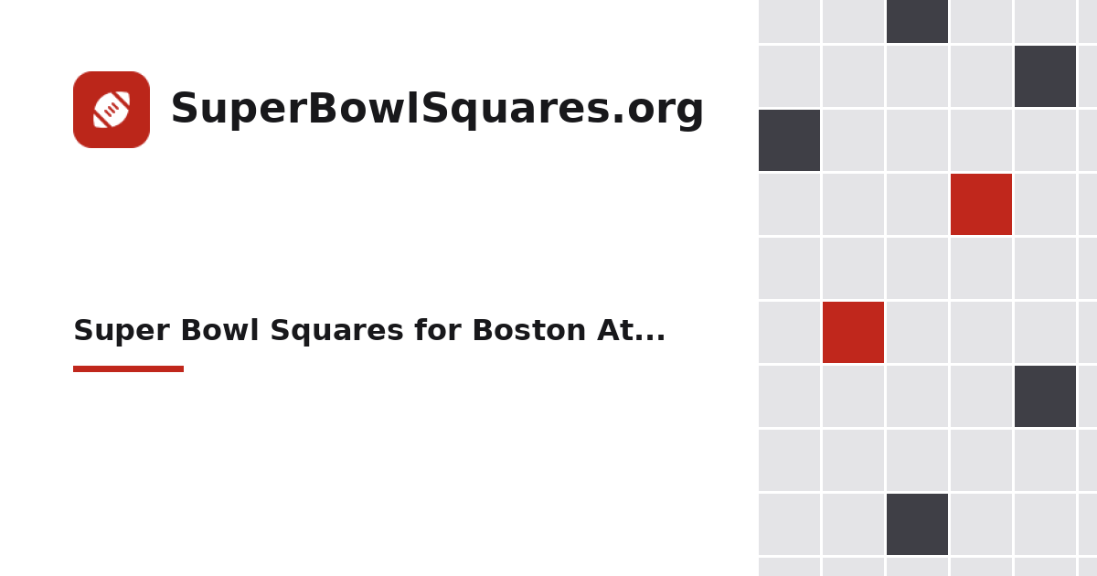Super Bowl Squares for Boston Athletic Academy